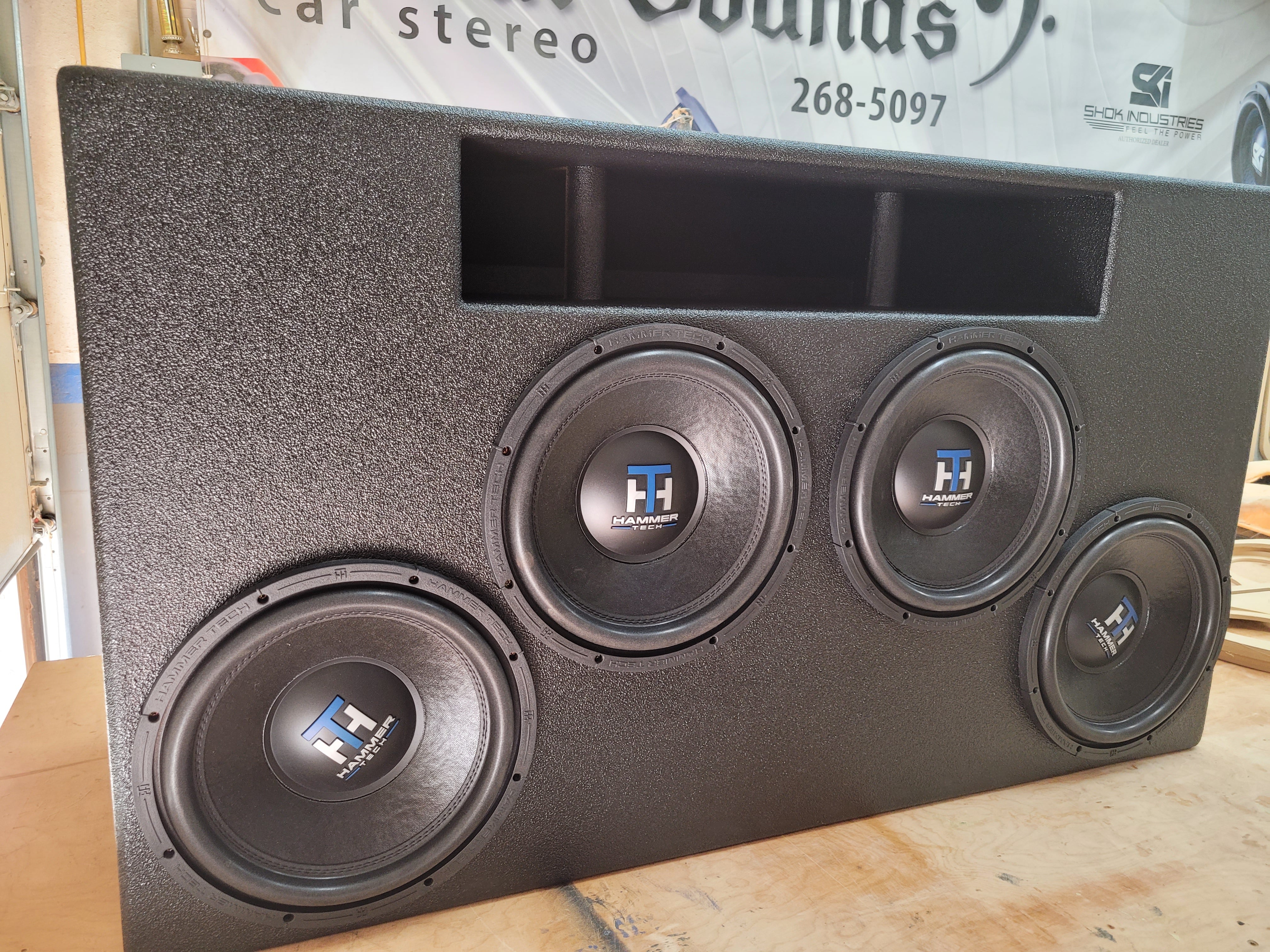 Quad 12" Hammer Tech subs and ported box 1500 watts RMS – MAUI SOUNDS
